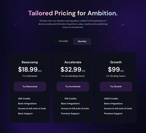 Gradient Pricing Table | Free Webflow Component